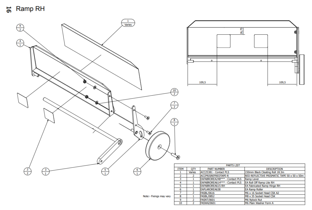 Easy Access Ramp RH Diagram – Passenger Lift Solutions